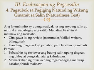 Hakbang-hakbang na Yugto ng Pagsasalin | PPTX