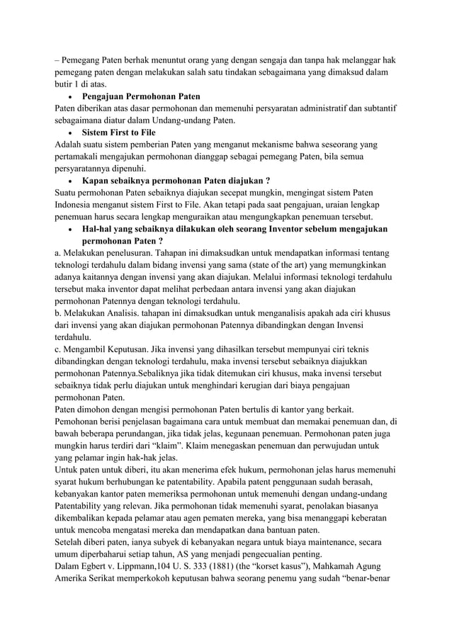 Hak cipta, hak paten, merek, desain industri, dan dagang2 | DOCX