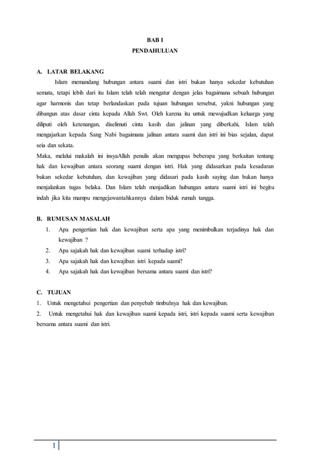 Hak dan kewajiban suami terhadap istri | PDF