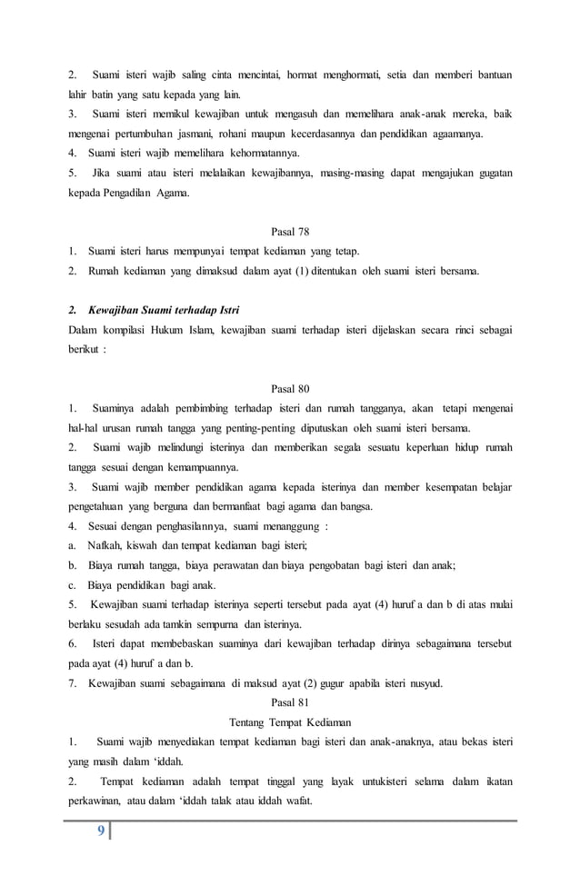 Hak dan kewajiban suami terhadap istri | PDF