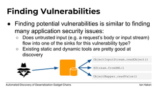 Automated Discovery of Deserialization Gadget Chains | PPT