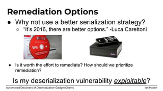 Automated Discovery of Deserialization Gadget Chains | PPT