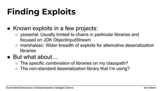 Automated Discovery of Deserialization Gadget Chains | PPT