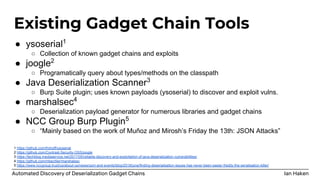 Automated Discovery of Deserialization Gadget Chains | PPT
