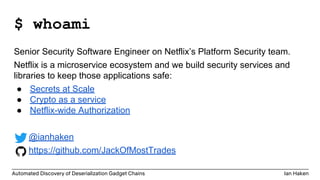 Automated Discovery of Deserialization Gadget Chains | PPT