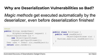Automated Discovery of Deserialization Gadget Chains | PPT