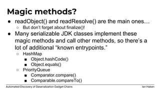 Automated Discovery of Deserialization Gadget Chains | PPT