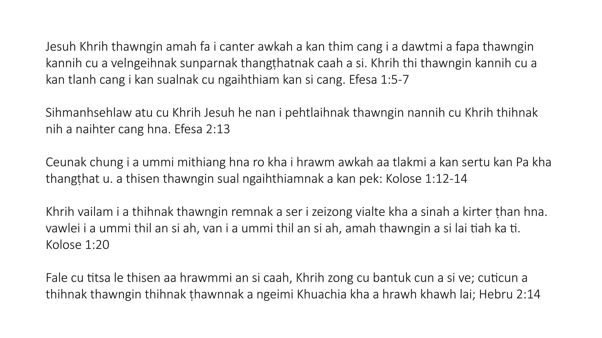 Hakha Chin (Lai holh) - The Precious Blood of Jesus Christ - Jesuh ...