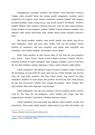 Hak identitas nama masyarakat keturunan tionghoa studi kasus ynp hong ...