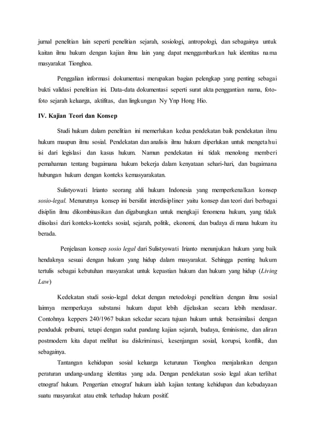 Hak identitas nama masyarakat keturunan tionghoa studi kasus ynp hong ...