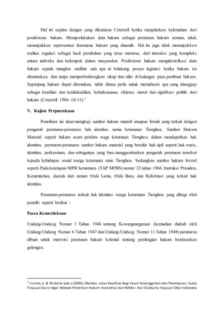 Hak identitas nama masyarakat keturunan tionghoa studi kasus ynp hong ...