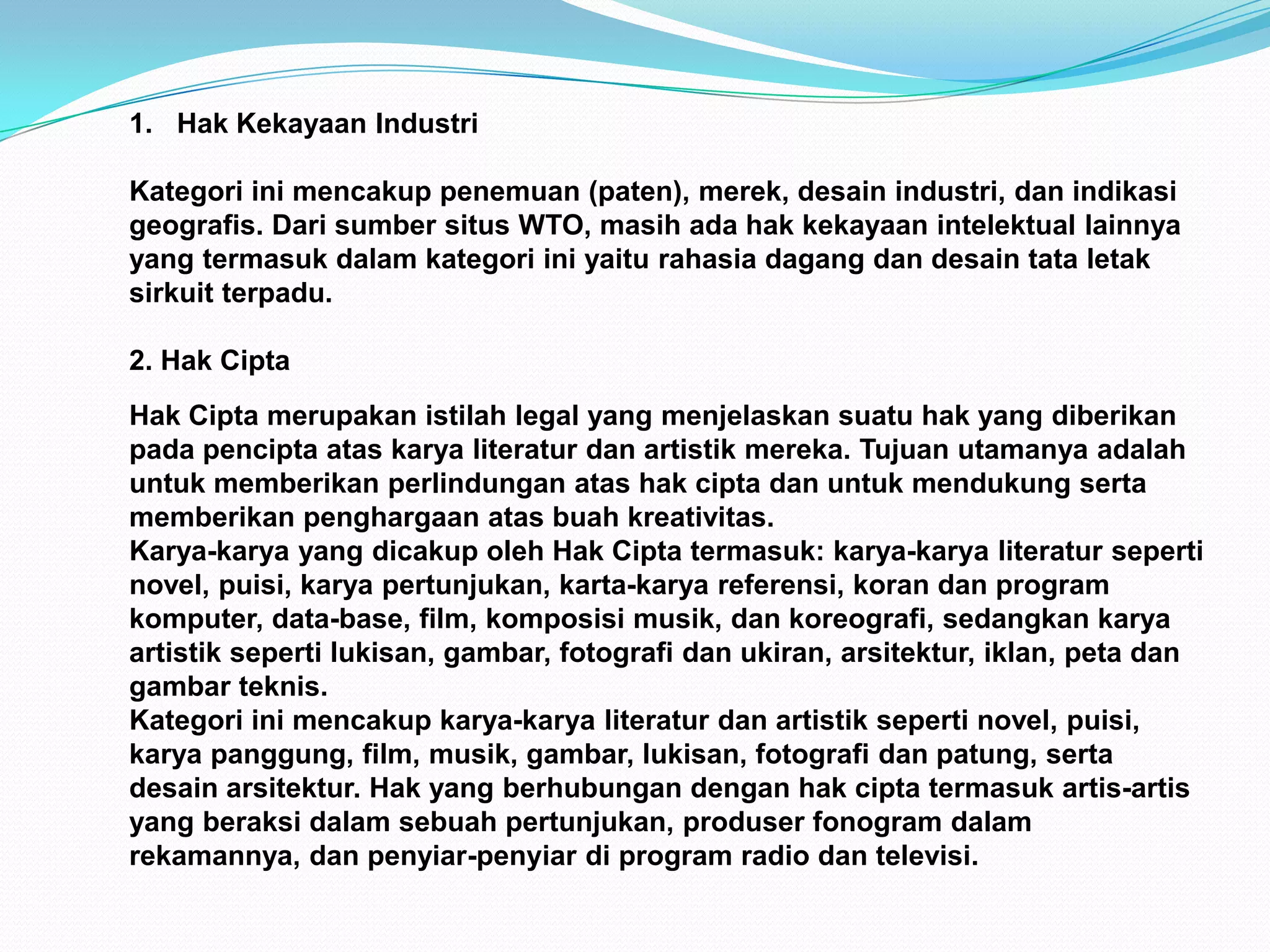 Haki hak atas kekayaan intelektual | PPTX