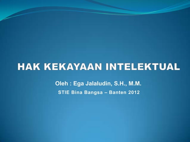 Haki hak atas kekayaan intelektual | PPTX