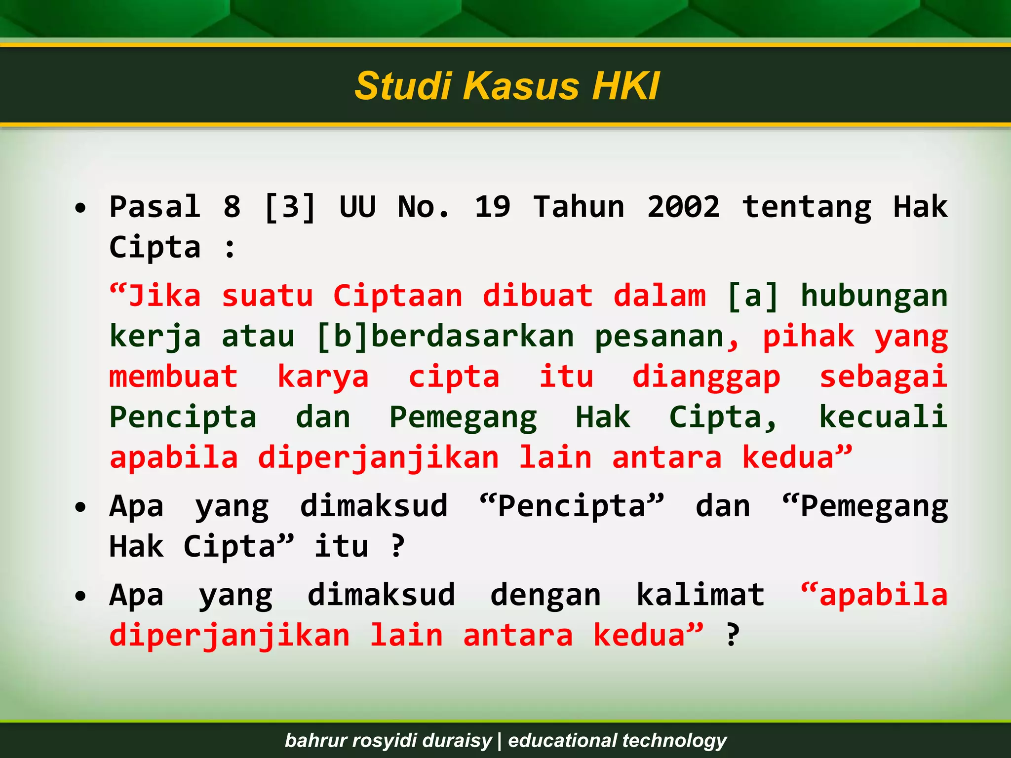 HAK KEKAYAAN INTELEKTUAL | PPSX