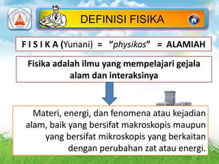 Memahami ilmu fisika dasar tentang Hakikat Fisika dan Pengukuran.pptx