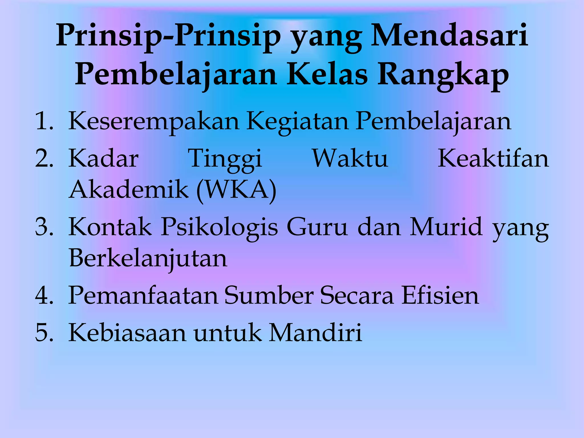 Hakikat pembelajaran kelas rangkap | PPTX