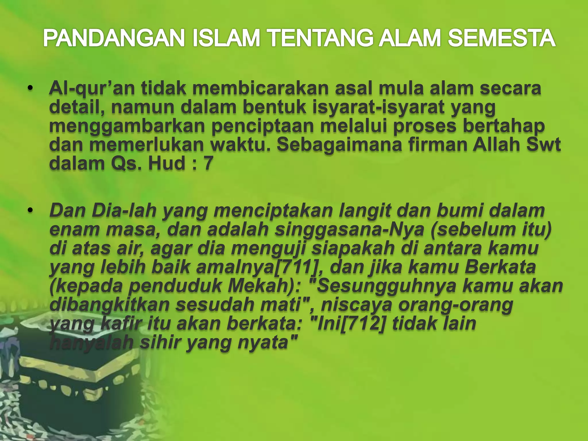 Hakikat penciptaan alam semesta dalam prespektif islam | PPTX