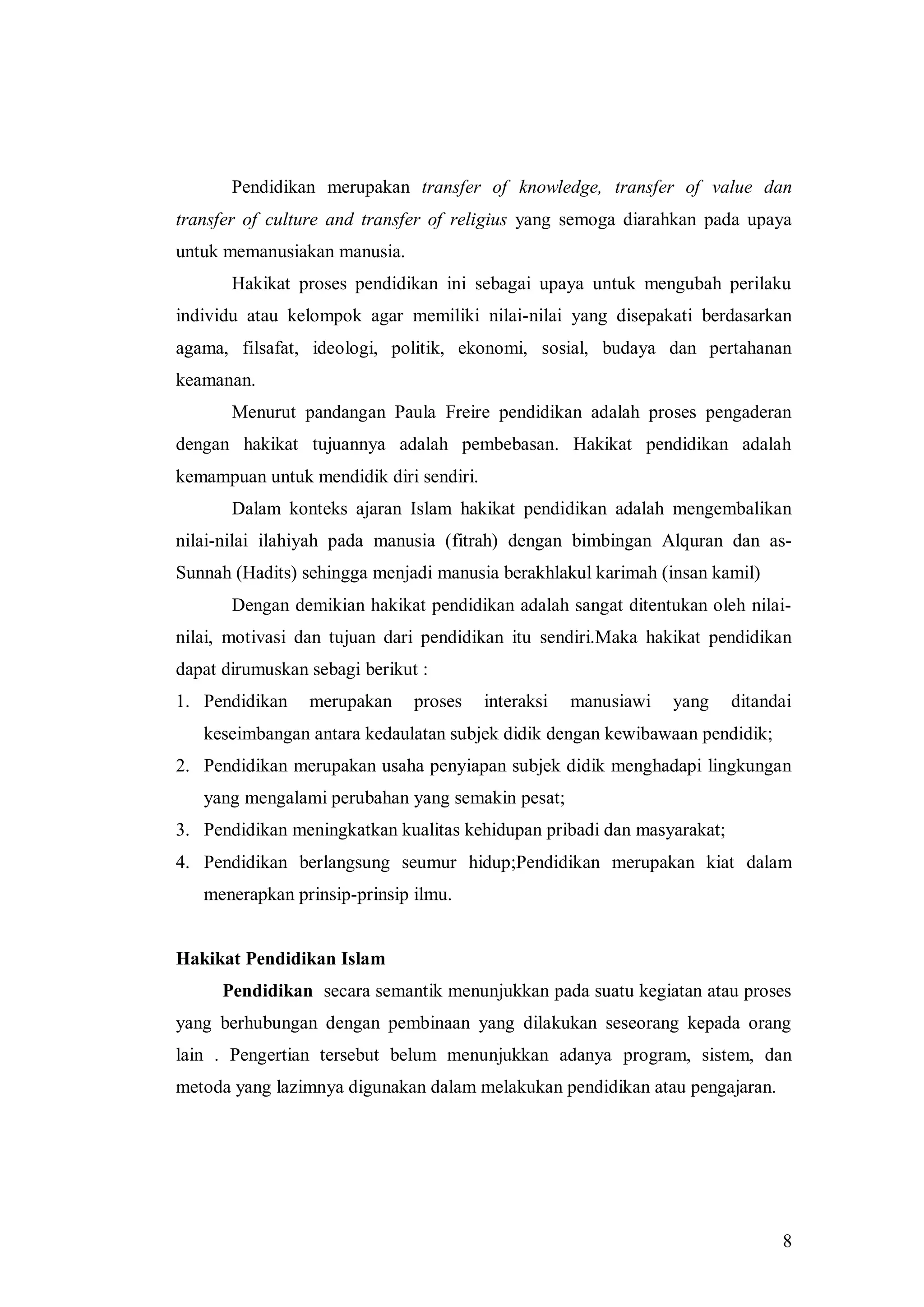 Hakikat pendidikan | PDF