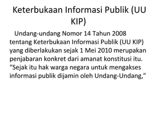 Hak masyarakat akan informasi publik | PPT