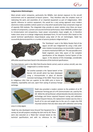 INDIGENISATION OF AIRBORNE LRUs AND GROUND TEST EQUIPMENT | PDF