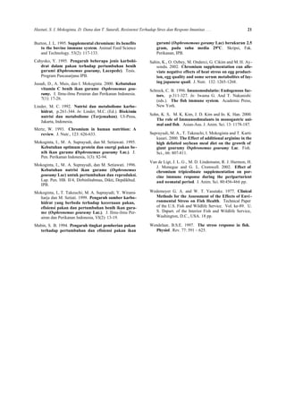 RESISTENSI TERHADAP STRES DAN RESPONS IMUNITAS IKAN GURAMI (Osphronemus ...