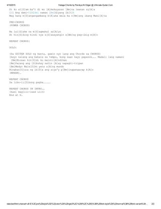 Halaga chords by parokya ni edgar @ ultimate guitar | PDF