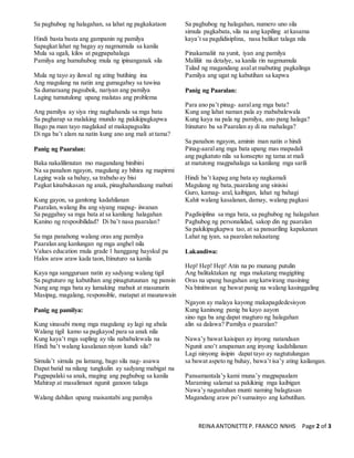 SINO ANG DAPAT MAGTURO NG VALUES SA MGA BATA: PAMILYA O PAARALAN | DOCX