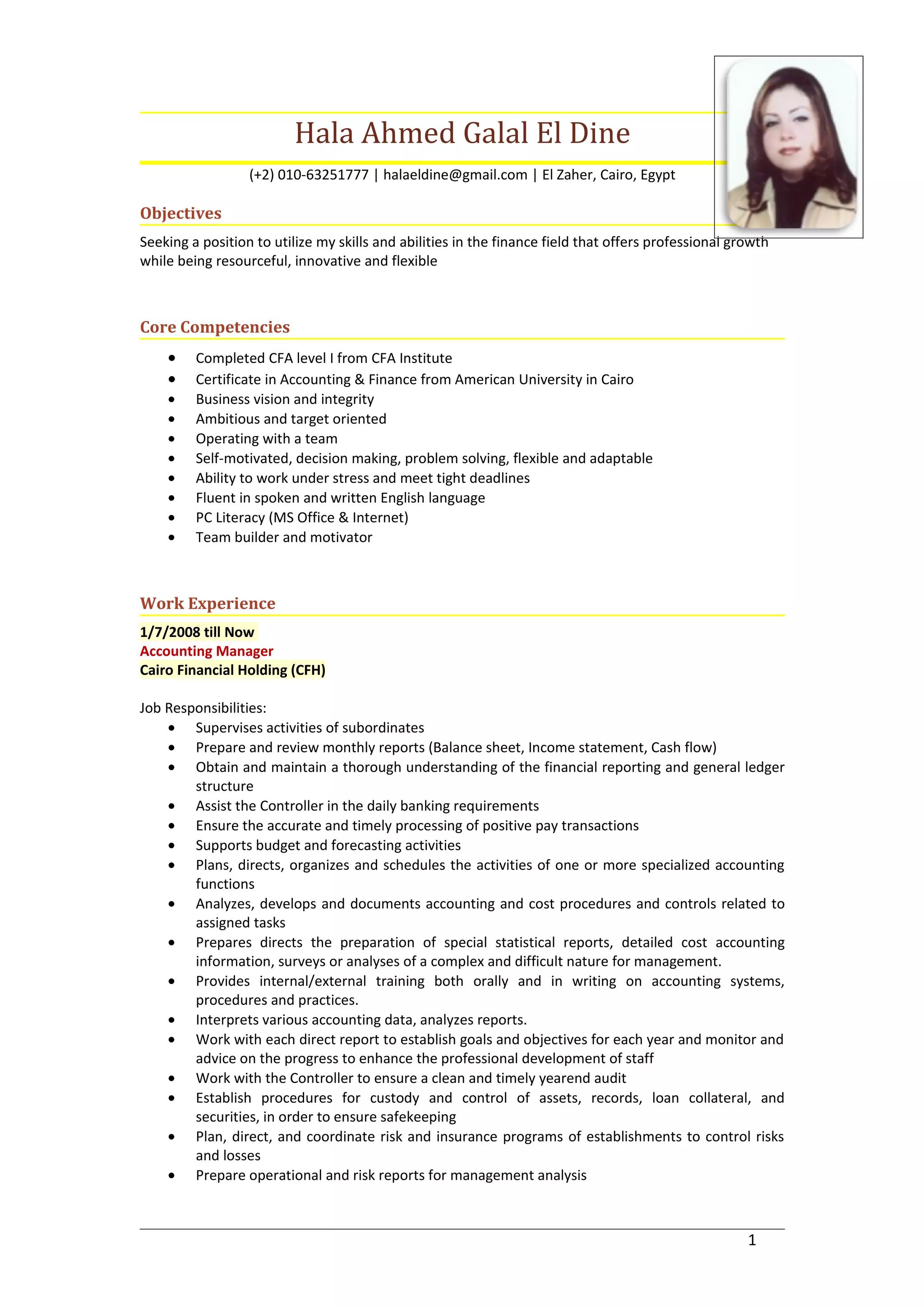 Hala Galal CV 2012 | PDF