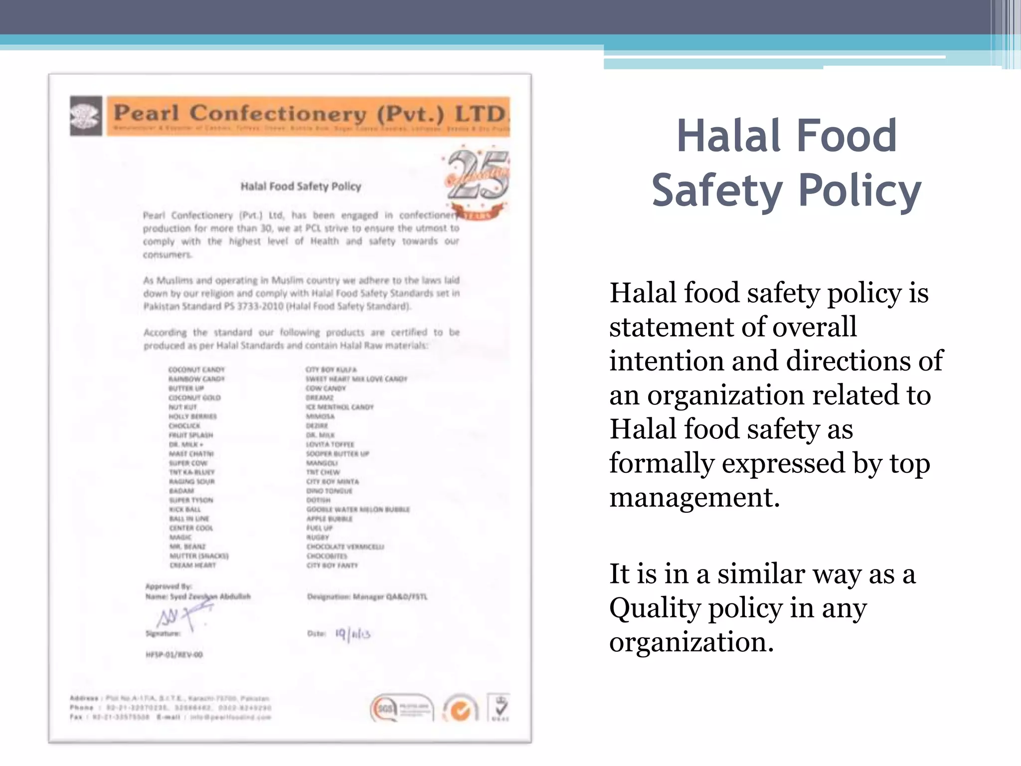 Halal Food Safety Management System - Internal Auditor Training | PPTX