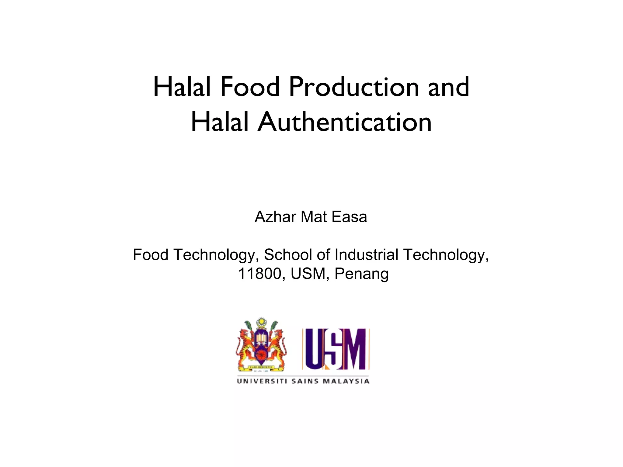 Halal Food Production and authentication | PPT