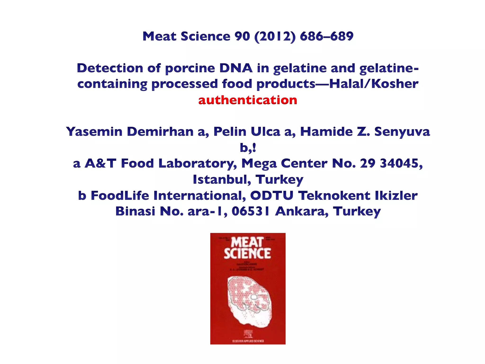 Halal Food Production and authentication | PPT