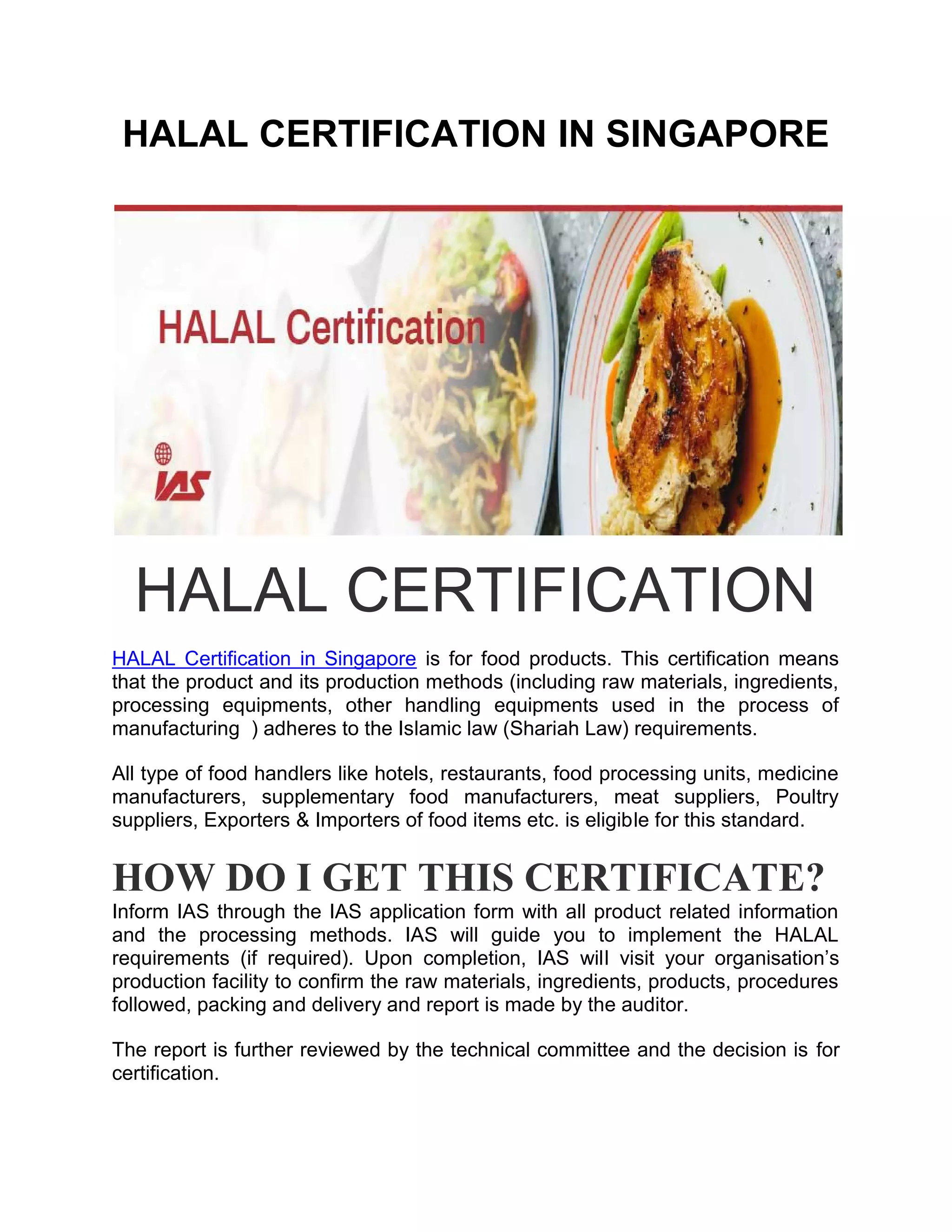 Halal certification in singapore | PDF