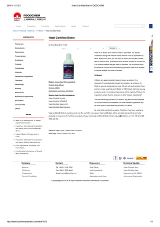 Halal certified biotin | PDF