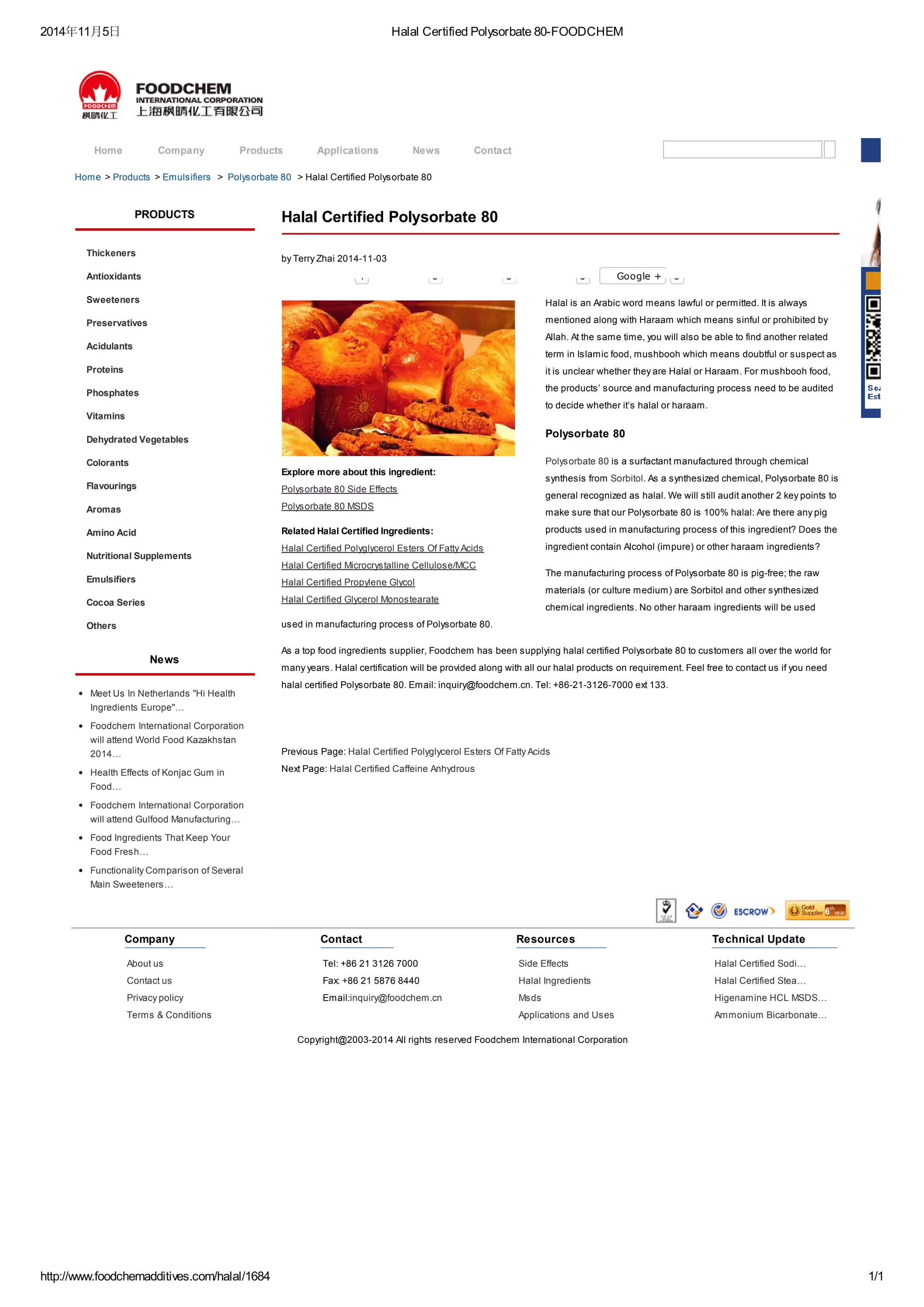 Halal certified polysorbate 80 | PDF