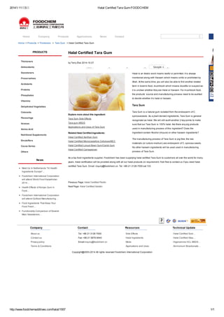 Halal certified tara gum | PDF
