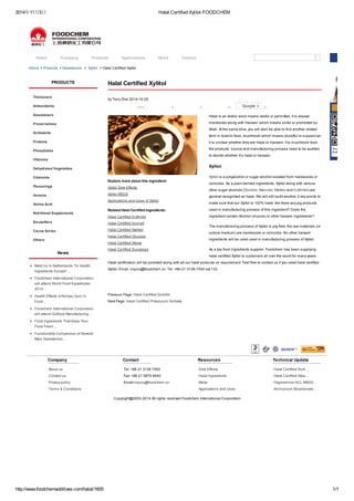 Halal certified xylitol | PDF