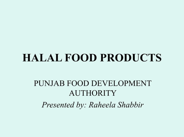 Halal food products | PPT