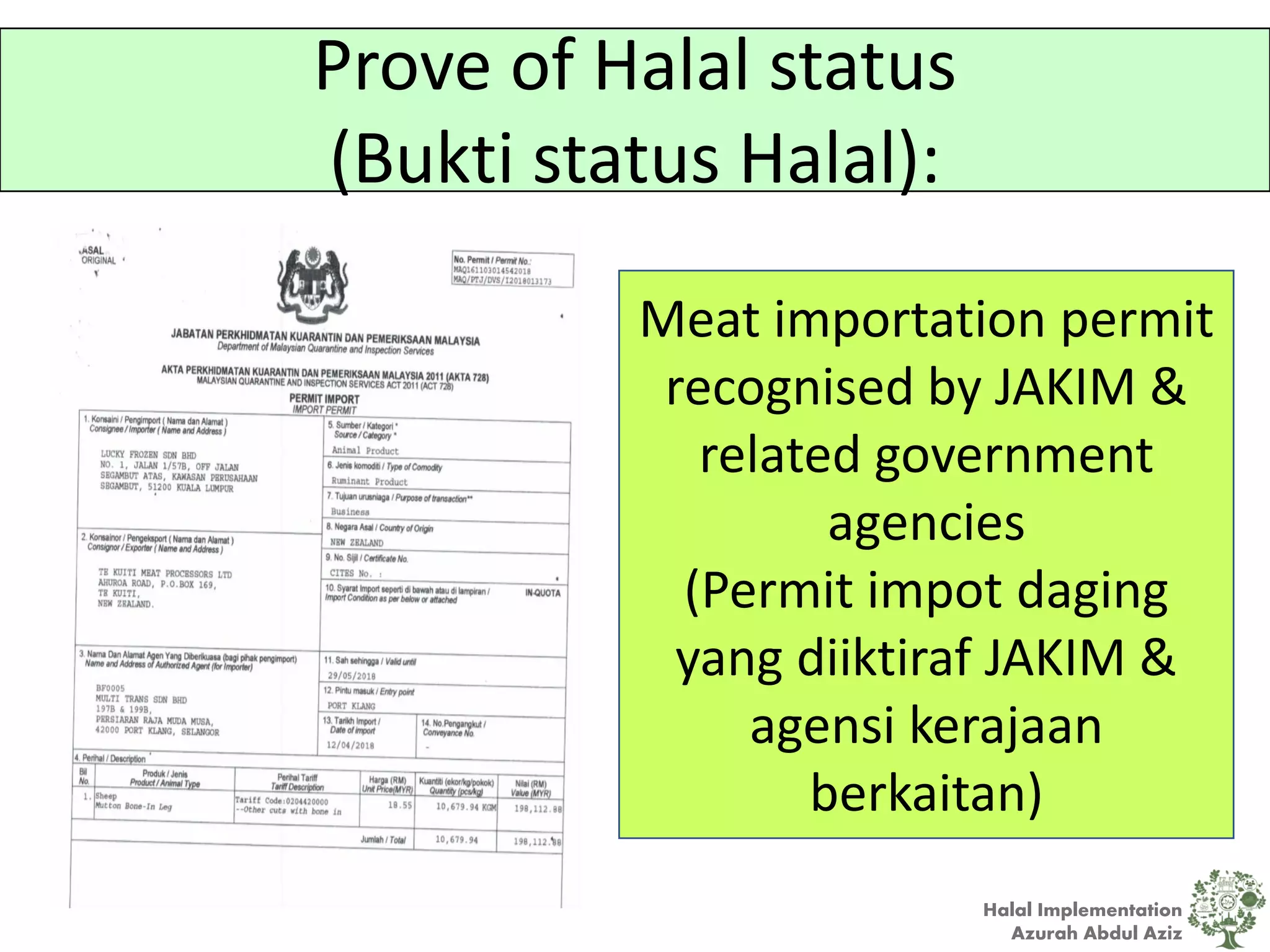 Halal ingredient - Manual Procedure for Malaysia Halal Certification | PDF