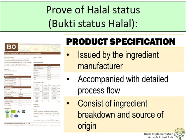 Malaysia Halal Certification - Halal Ingredient | PDF