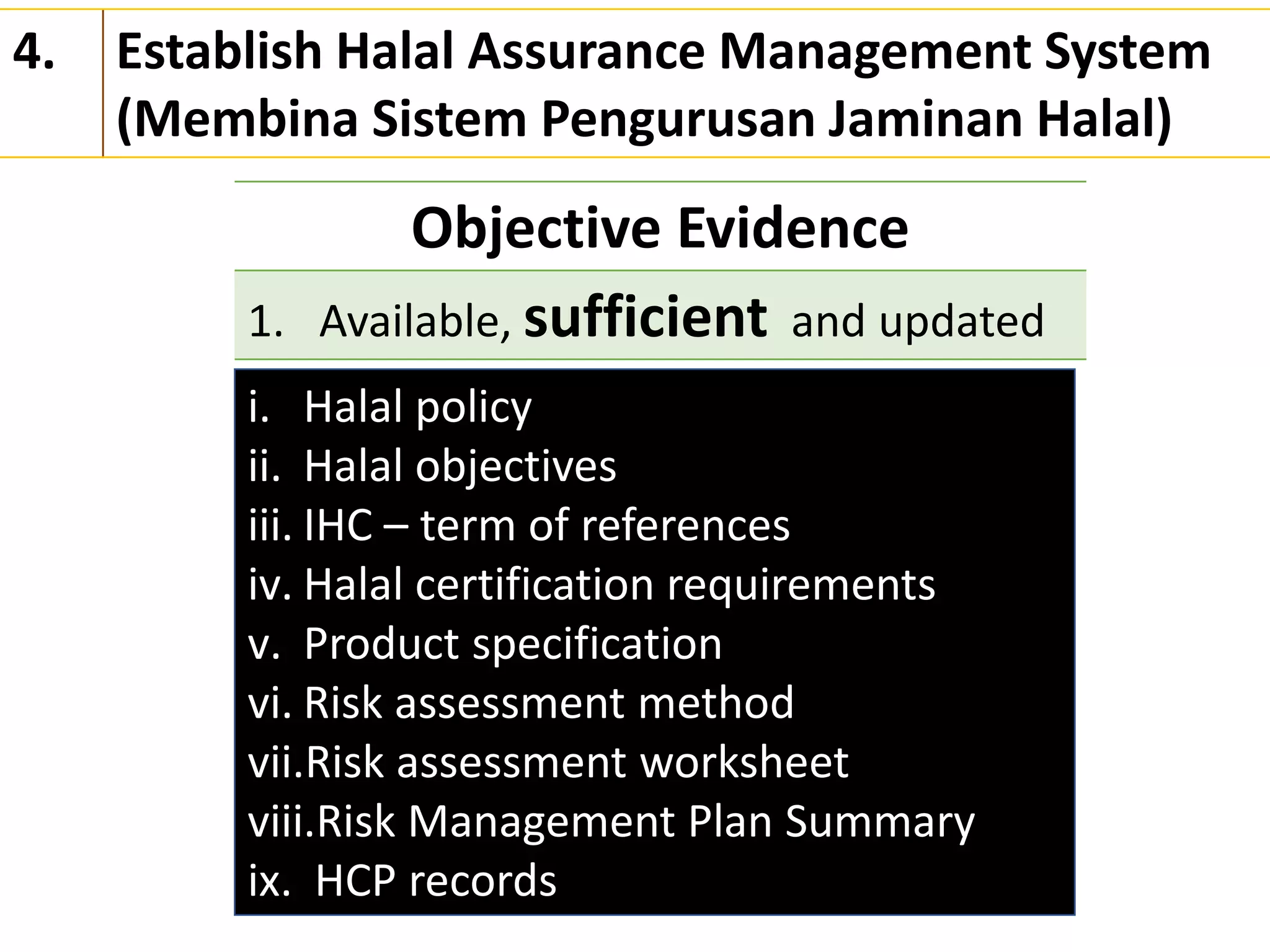 Halal internal audit checklist slides | PDF