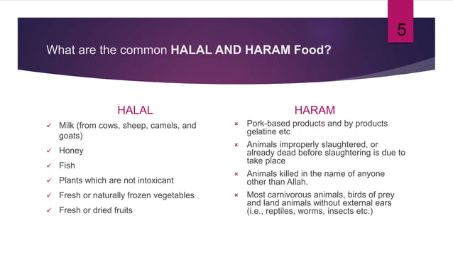 Halal vs haram presentation | PPTX | Islam | Religion & Spirituality