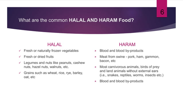 Halal vs haram presentation | PPTX | Islam | Religion & Spirituality