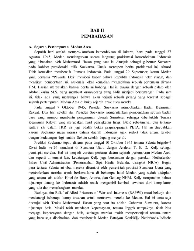 makalah pertempuran medan area | DOCX