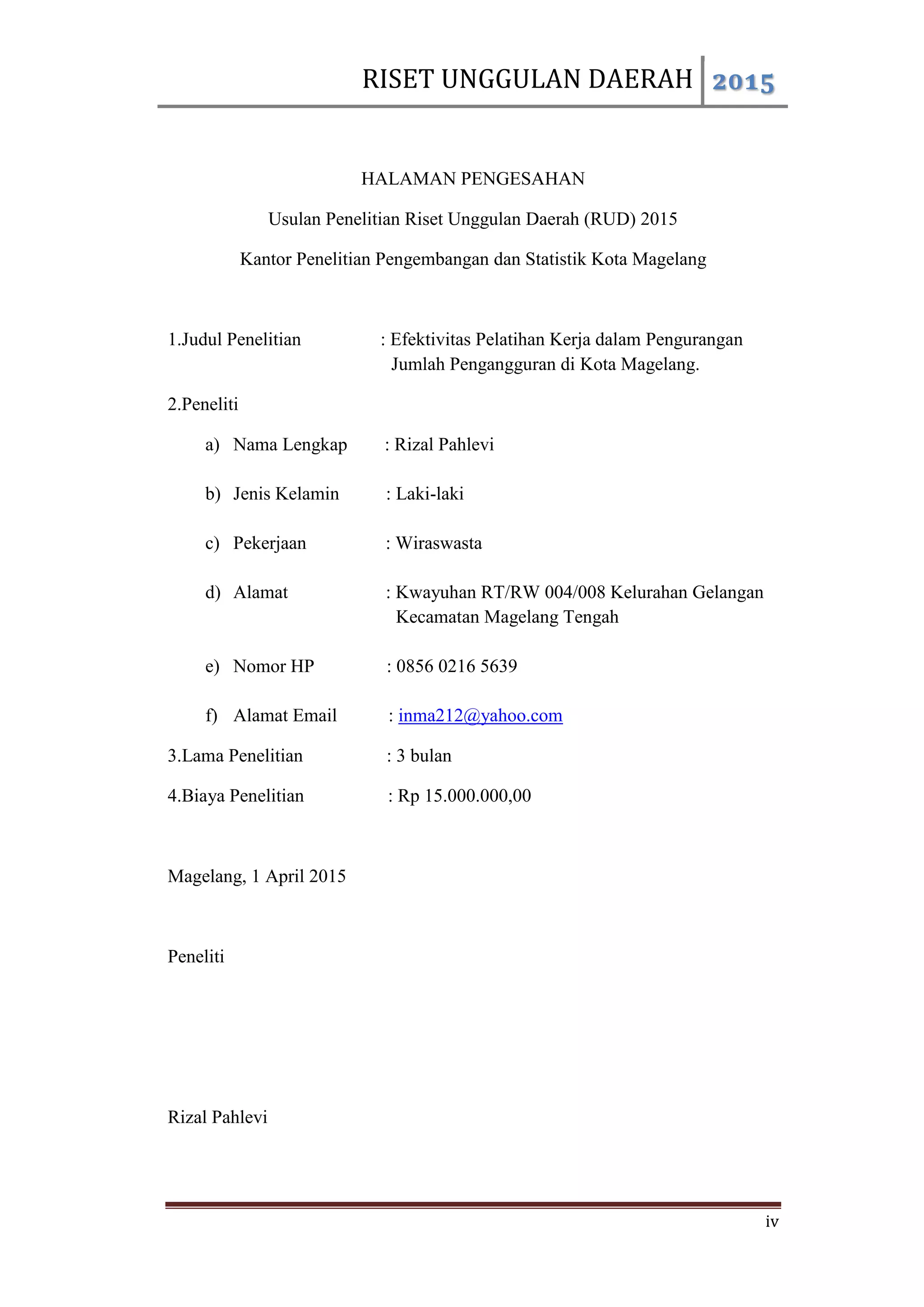 Halaman judul proposal rud | PDF