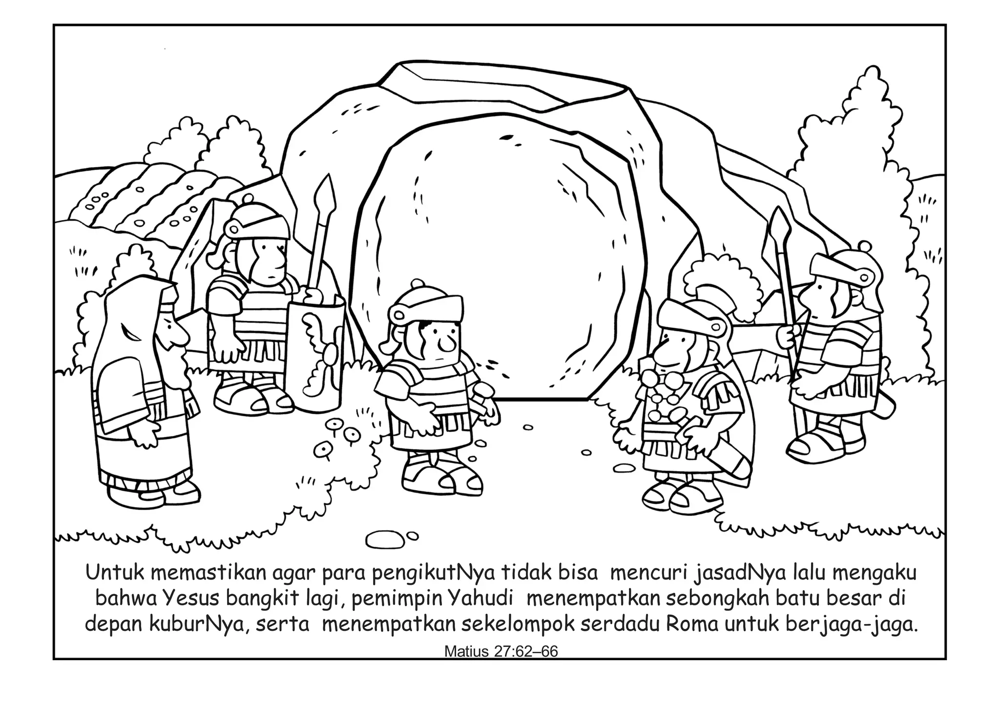 Halaman mewarnai Alkitab - Kisah Paskah | PDF