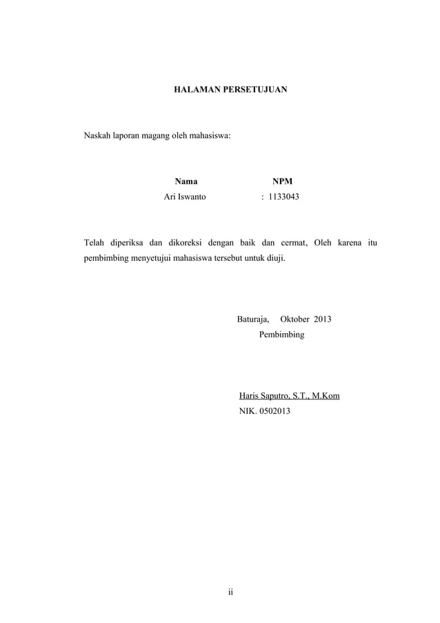 Halaman persetujuan | PDF