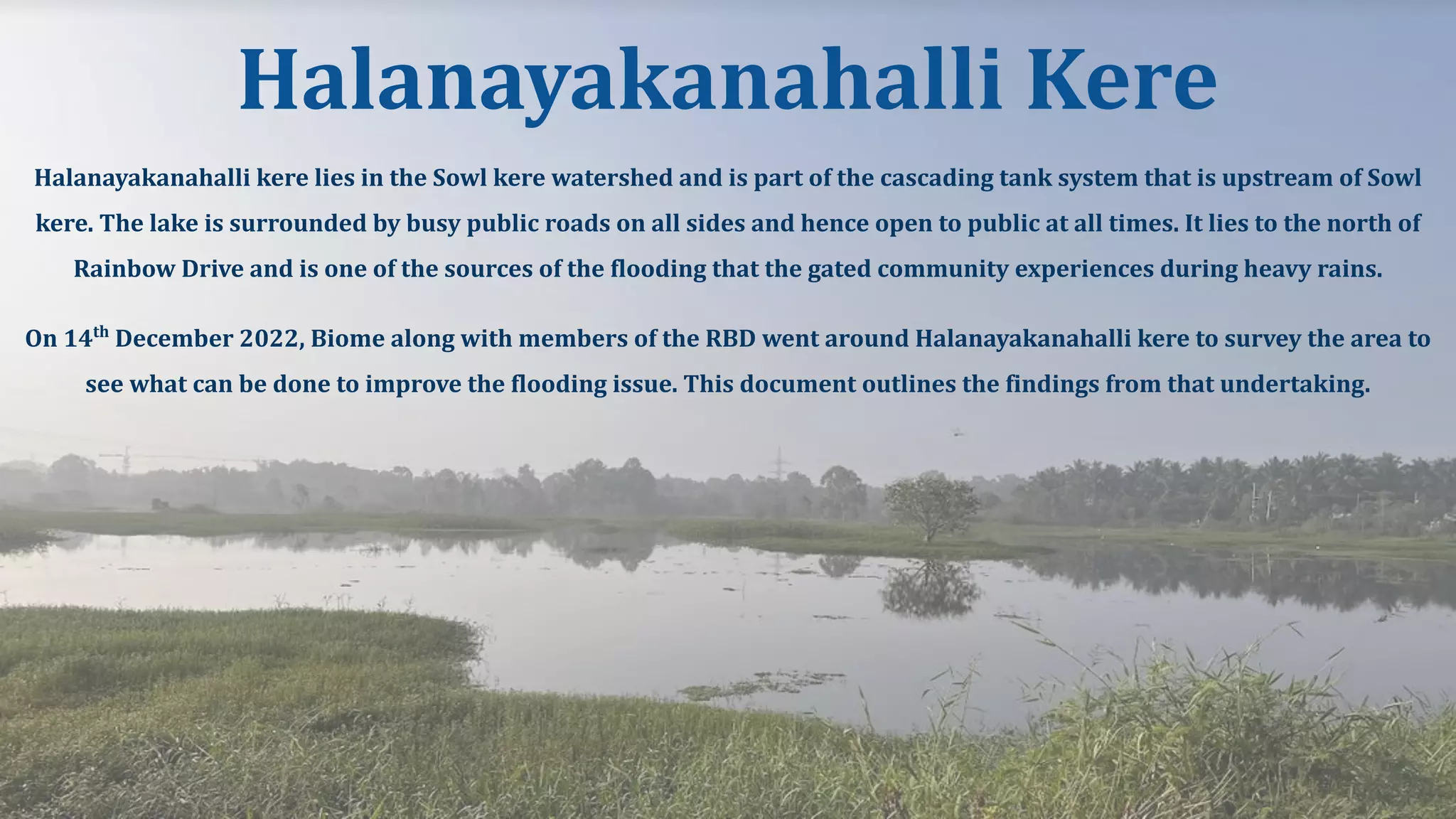 Understanding HalanayakanaHalli lake | PDF
