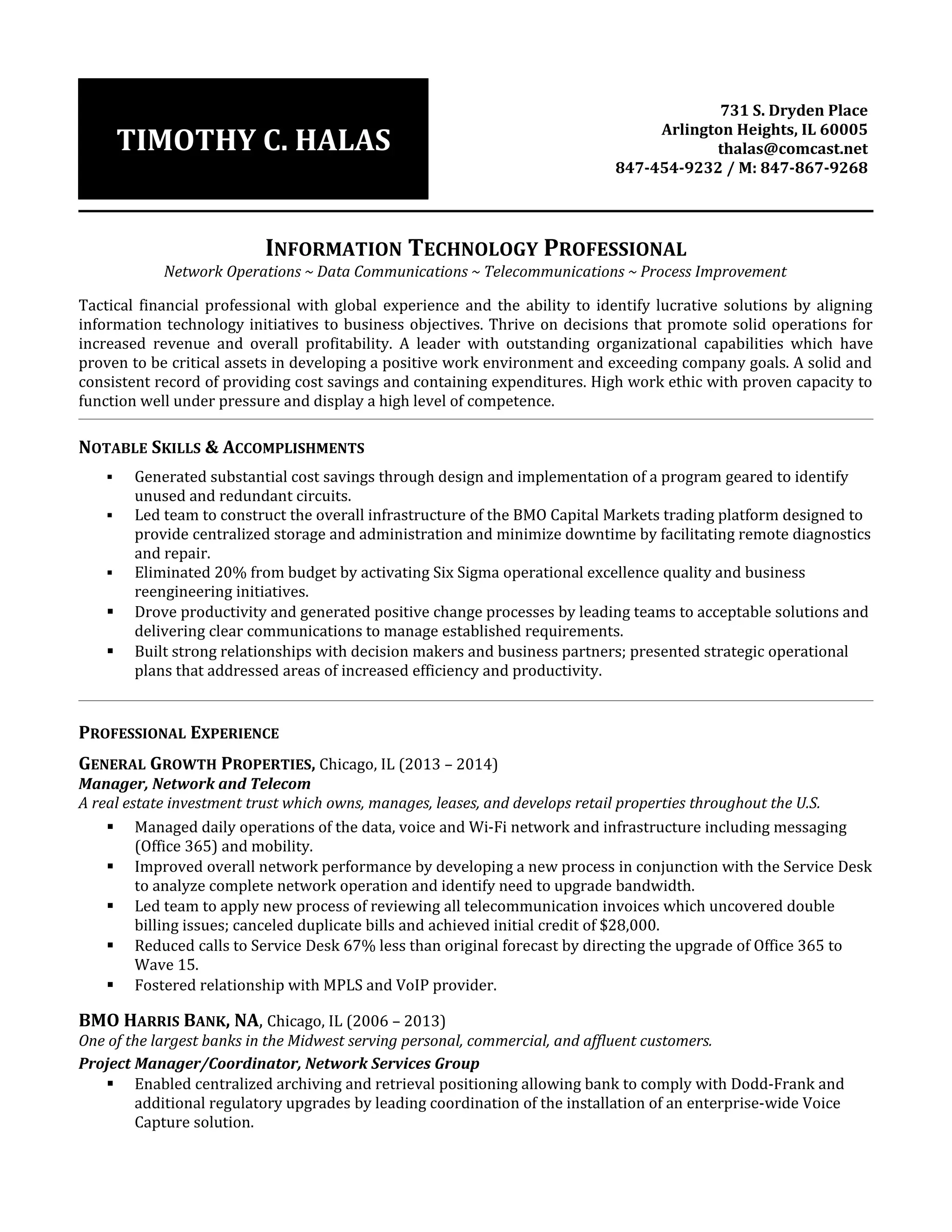 Halas tim resume | DOC