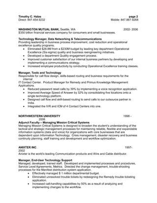 Tim Halas Resume | PDF