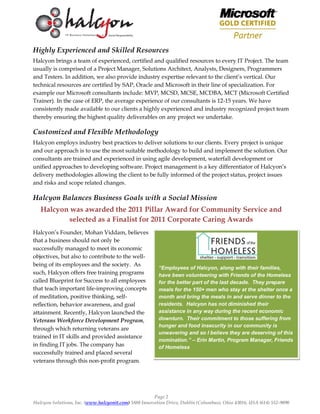 Halcyon Solutions Statement Of Qualifications | PDF